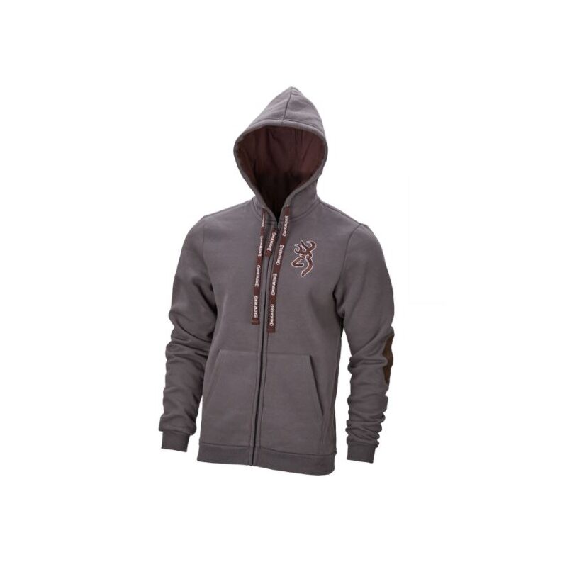 Browning Herren Sweatshirt ZIP Snapshort Ashgrey